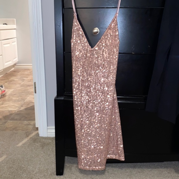 Victoria's Secret | Dresses | Victoria Secret Light Pink Sequins Dress ...